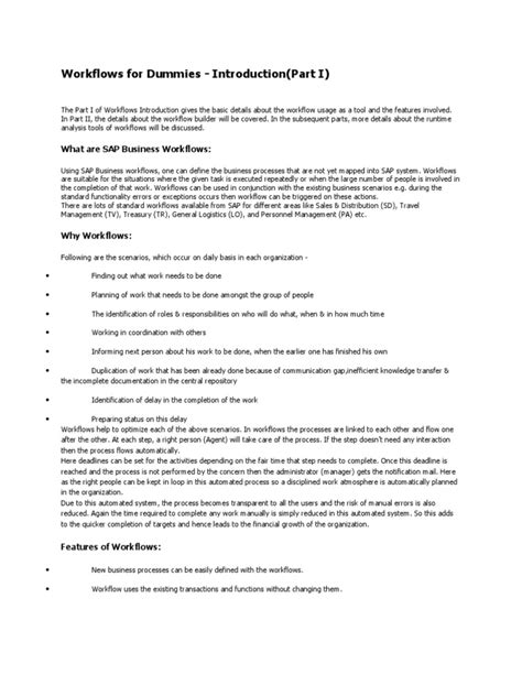 Workflows For Dummies I Download Free Pdf Workflow Business Process