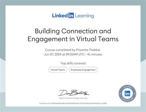 Priyanka Thakkar On Linkedin Certificate Of Completion