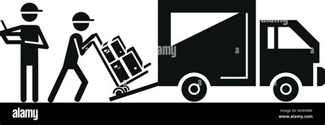 Loading Delivery Truck Icon Simple Illustration Of Loading Delivery