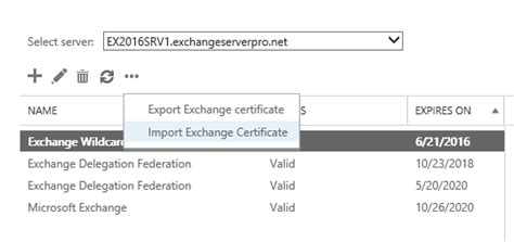 Exporting And Importing SSL Certificates For Exchange