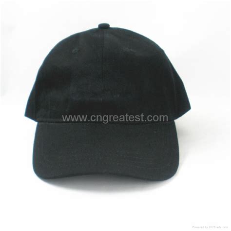 Custom 6 Panel Plain Black Unstructured Strapback Baseball Hat Baseball Cap Great China