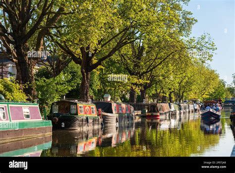 Narrowboat Travelling Down The Regents Canal At Little Venice London