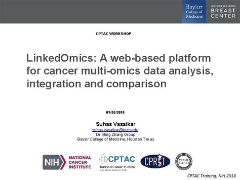 Cptac Workshop Linked Omics A Webbased Platform For