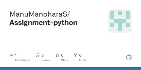 Github Manumanoharasassignment Python