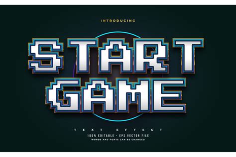 Pixel Game Text Style Effect Graphic By Weiskandasihite Creative Fabrica