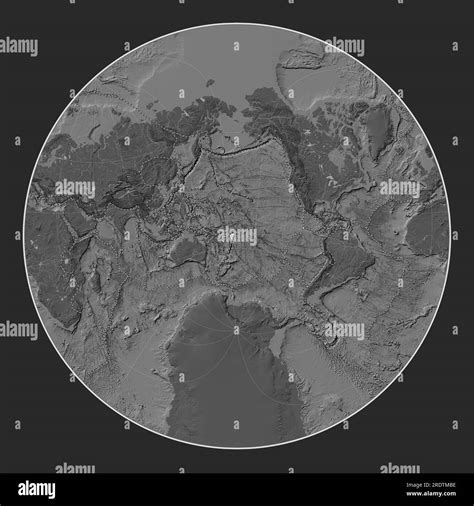 Niuafoou Tectonic Plate On The Bilevel Elevation Map In The Lagrange Oblique Projection