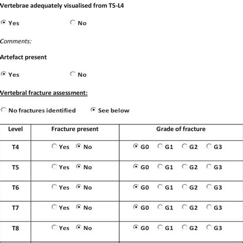 Example Of Reporting Template For Vertebral Fracture Assessment
