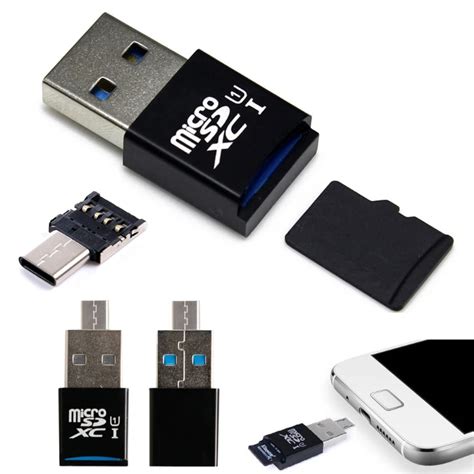 Micro SD Card Reader In Type C USB Micro SD TF Card Reader For PC Laptop Macbook S Note