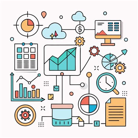 Data Analysis Management And Strategy With Connected Icons Premium Ai