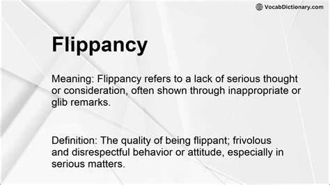 Flippancy Meaning Youtube