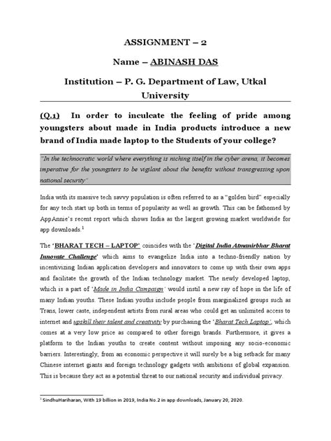 Abinash Das Assignment 2 Pdf Right To Privacy Privacy