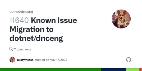 Known Issue Migration To Dotnetdnceng · Issue 640 · Dotnetdnceng