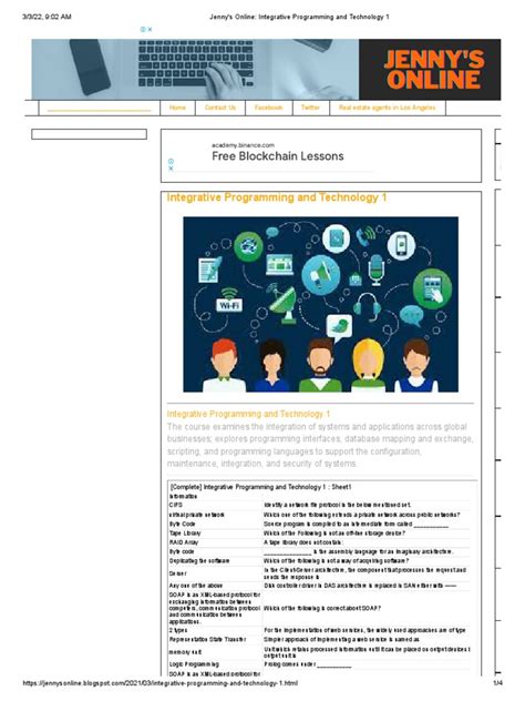 Integrative Programming And Technology 1 Part 2 Pdf Computer Network Web Service