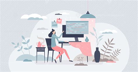 Coder Female As Professional Programmer For Web Scripts Tiny Person Concept Vectormine