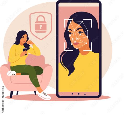 Facial Recognition System Concept Face Id Face Recognition System Facial Biometric