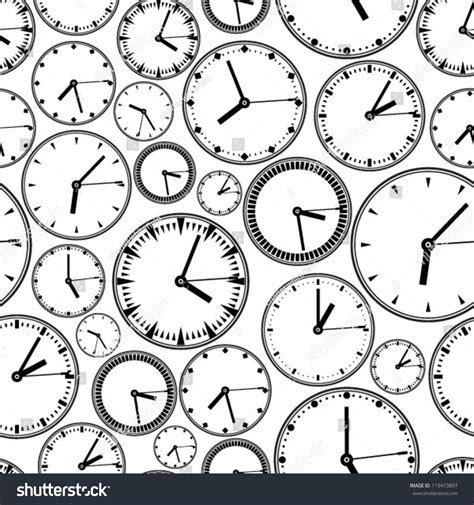Clocks Set Pattern Stock Vector Illustration 119473897 Shutterstock