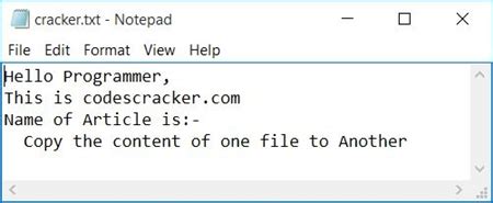 C Program To Copy A File