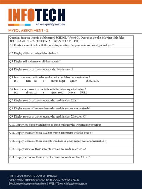 Infotech Mysql Assignment2 Pdf