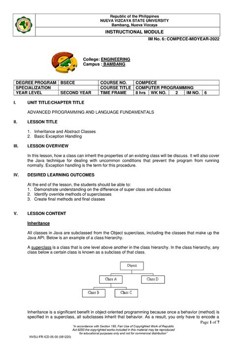 Module 6 Lecture Notes In Module 6 Lecture Notes In NUEVA VIZCAYA