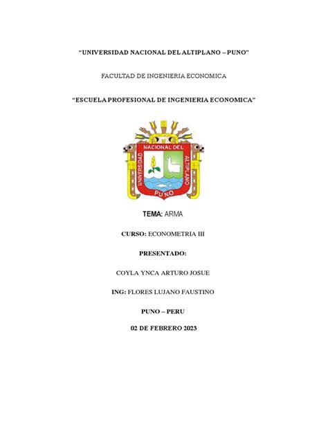 Arma Econometria Iii Pdf