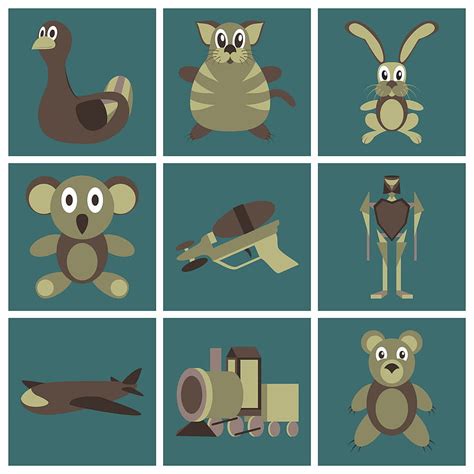 조립 플랫 아이콘 아이 장난감 벡터 Ai Eps Uidownload