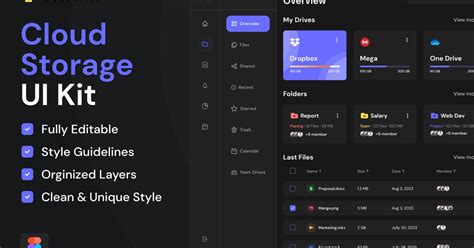 Overdrive Cloud Storage Ui Kit Ux And Ui Kits Websites Ft Dark