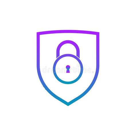 Shield Line Icon Web Security Symbol Computer Shield With Color Email Encryption Privacy Data
