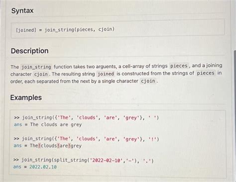 Solved The Joinstring Function Takes Two Arguents A