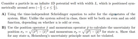 Solved Consider A Particle In An Infinite D Potential Well Chegg