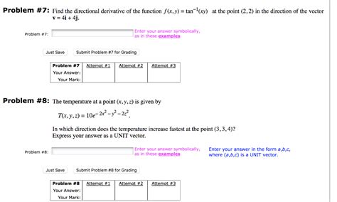 Solved Problem 7 Find The Directional Derivative Of The