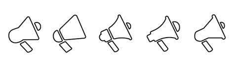 Premium Vector Megaphone Line Icons Set Simple Vector