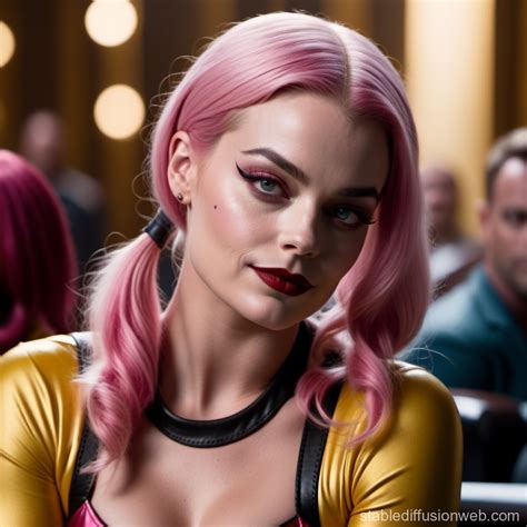 Pink Haired Harley Quinn In Yellow Outfit Stable Diffusion Online