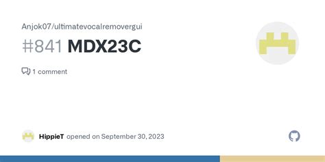 Mdx23c · Issue 841 · Anjok07ultimatevocalremovergui · Github