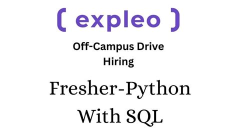 Expleo Off Campus Drive 2025 Hiring Fresher Python SQL Developer BE B Tech Fresher Job List