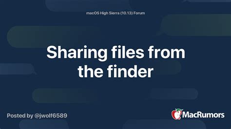 Sharing Files From The Finder Macrumors Forums