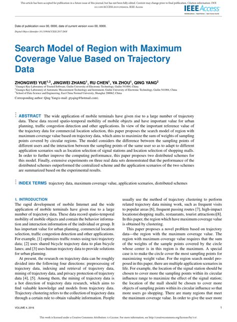 Pdf Search Model Of Region With Maximum Coverage Value Based On