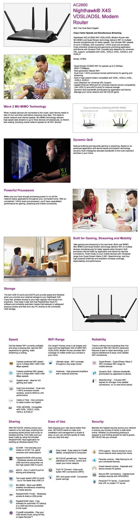 Netgear D Nighthawk X S Ac Vdsl Adsl Modem Router