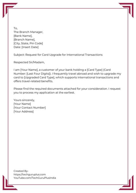 application for upgrading debit credit card type [5 format]