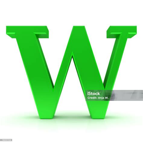 문자 W 녹색 기호 알파벳 텍스트 대문자 문자 3d 렌더링 그래픽 흰색 배경에 격리 0명에 대한 스톡 사진 및 기타 이미지 0명 3차원 형태 녹색 Istock