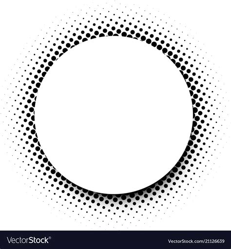 White Round Background With Black Dotted Pattern Vector Image