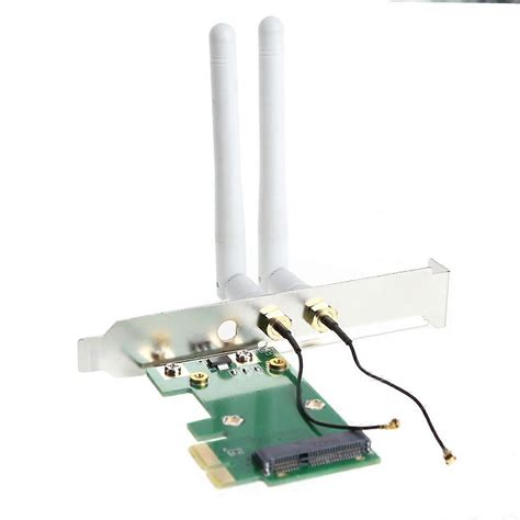Wireless Wifi Network Card Mini Pci E To Pci E 1x Desktop Adapter 2 Antennas Fruugo Uk