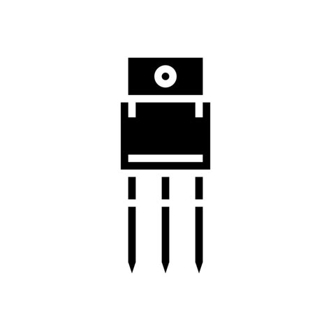 Transistor Electronic Component Glyph Icon Vector Illustration 24130607