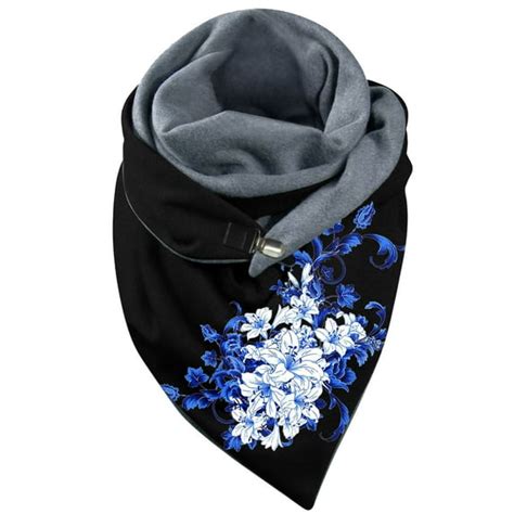 Bibifish Womens Triangle Scarf Floral Printed Lined Elegant Neck Warmer
