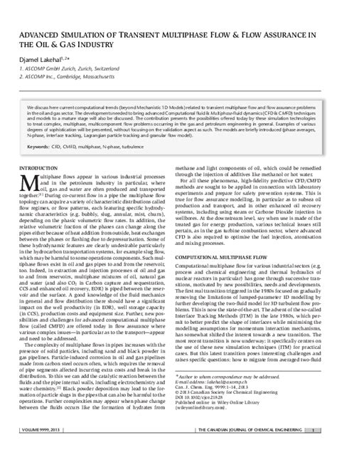 Pdf Advanced Simulation Of Transient Multiphase Flow And Flow Assurance In The Oil And Gas Industry