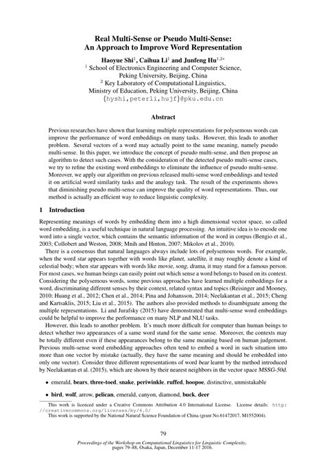 Pdf Real Multi Sense Or Pseudo Multi Sense An Approach To Improve