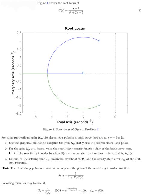 Solved Figure 1 Shows The Root Locus Of G S S2 2s 5s 2 Chegg Com