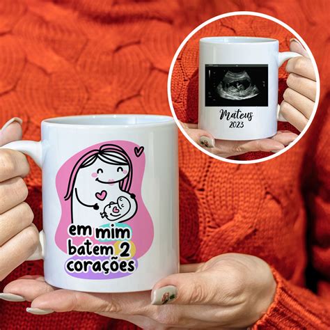 Caneca Flork Em Mim Batem 2 Corações