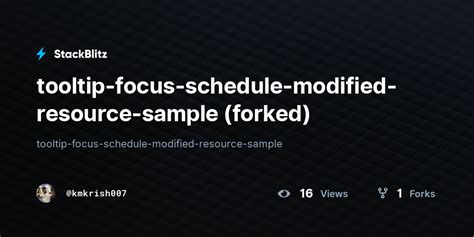 Tooltip Focus Schedule Modified Resource Sample Forked Stackblitz