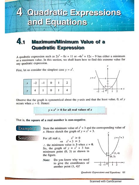 Chapter 4 Quadratic Expressions And Equations Pdf