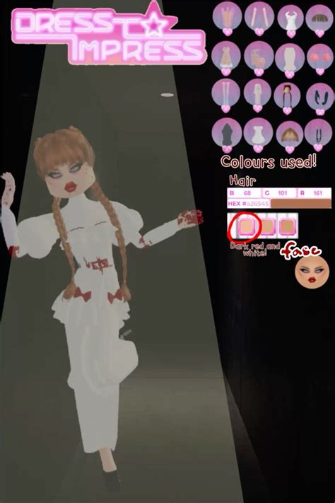 Dti “theme Horror Movie” Annabelle 1st Place In 2024 Horror Movies Dress To Impress Dark Red